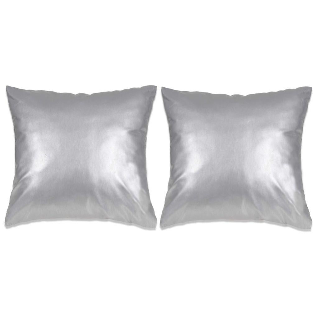 VidaXL Set di Cuscini 2 pz in Pelle PU 60x60 cm Argento | Leroy Merlin