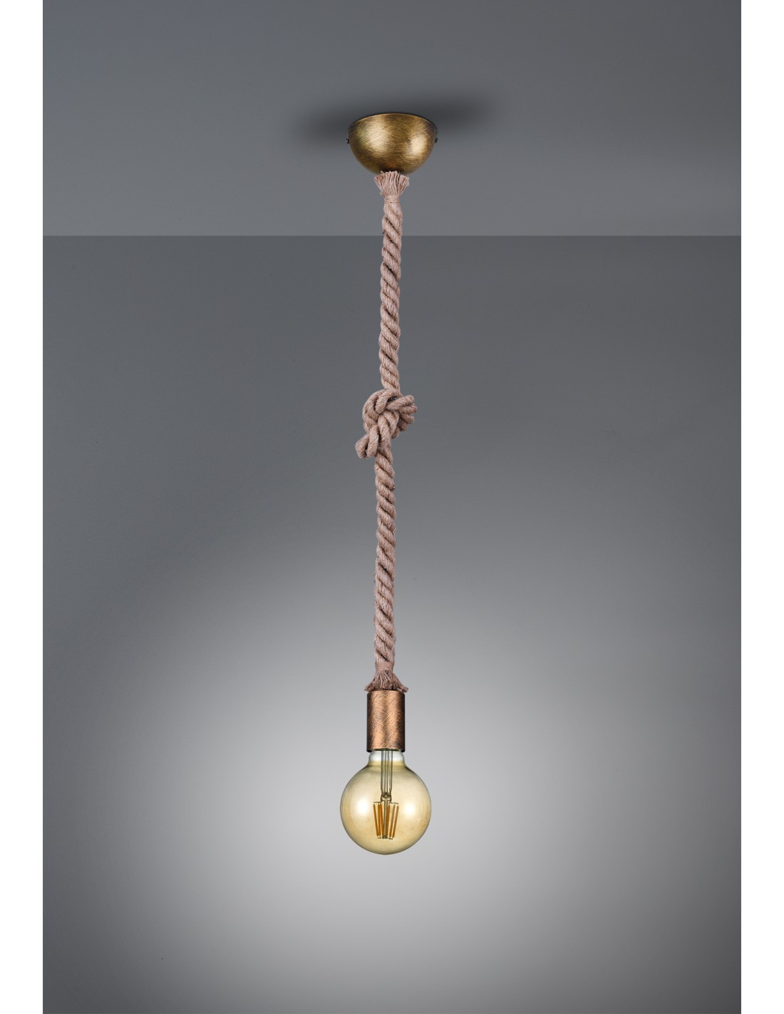 Sospensione Rope Corda Ottone Invecchiato H150 cm Ø12 cm Trio Lighting | Leroy Merlin