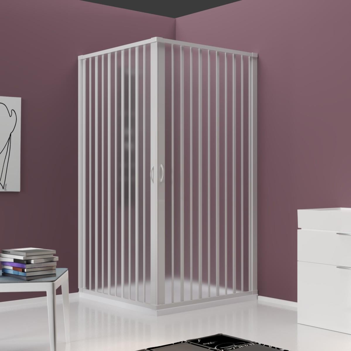Box doccia a due lati in pvc h185 bianco, seleziona misura 70x80 ...