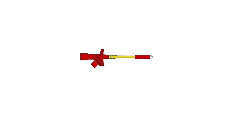 Hirschmann SAFETY CLAMP TYPE WITH WIDE OPENING GRIP CLAWS / RED | Leroy ...