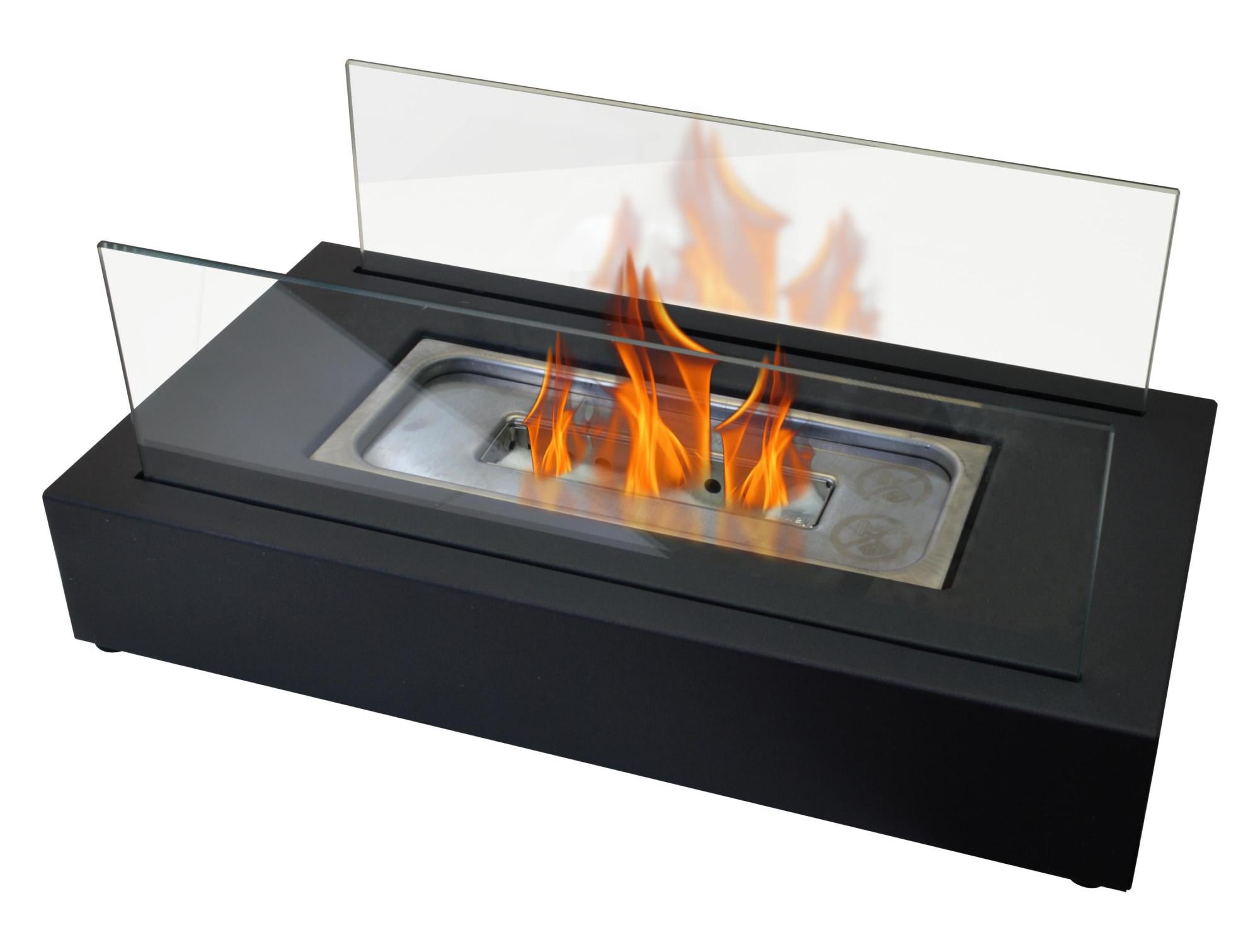 Cheminée de table à l'éthanol avec deux abat-jour en verre trempé ...