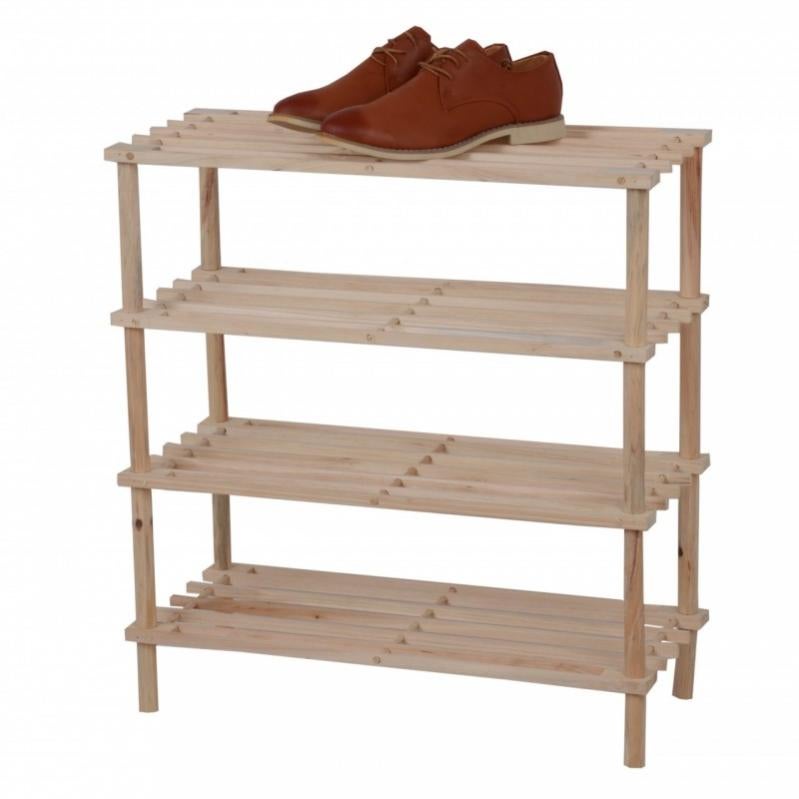 Scarpiera 4 ripiani in legno naturale 63x26cm-H67cm | Leroy Merlin