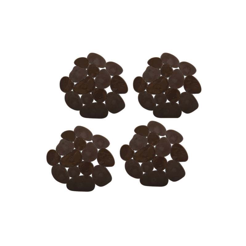 Juego de 4 figuras antideslizantes PVC PEBBLES 12x13cm Chocolate MSV ...