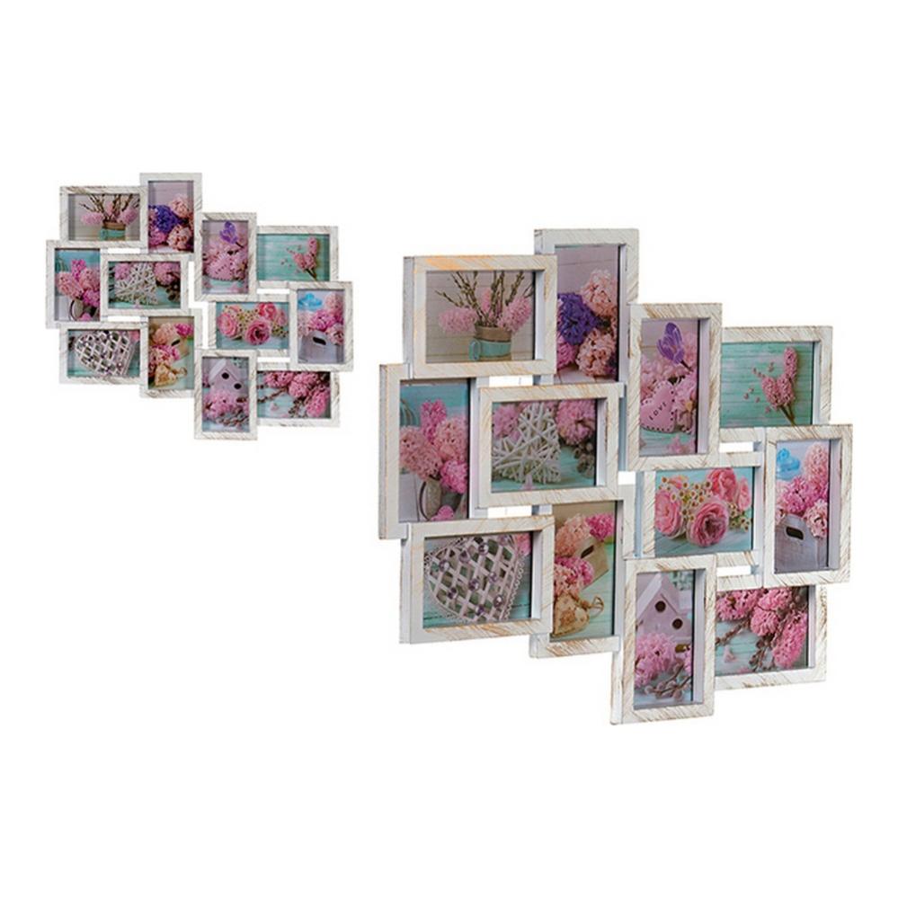 Cornice Portafoto Multiplo Bianco Dorato Vetro Plastica (51 X 2 X 59 Cm ...