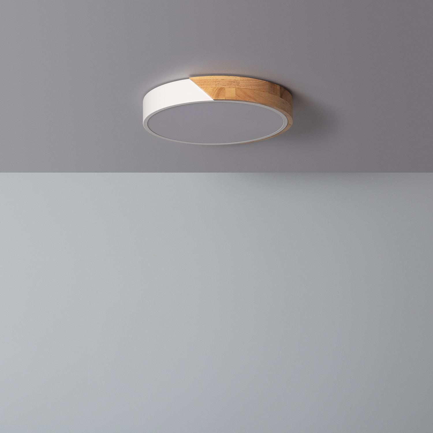 Ledkia Plafón LED 18W Circular Madera Ø320 mm CCT Seleccionable Semi-Dari ILUZZIA Blanco | Leroy ...