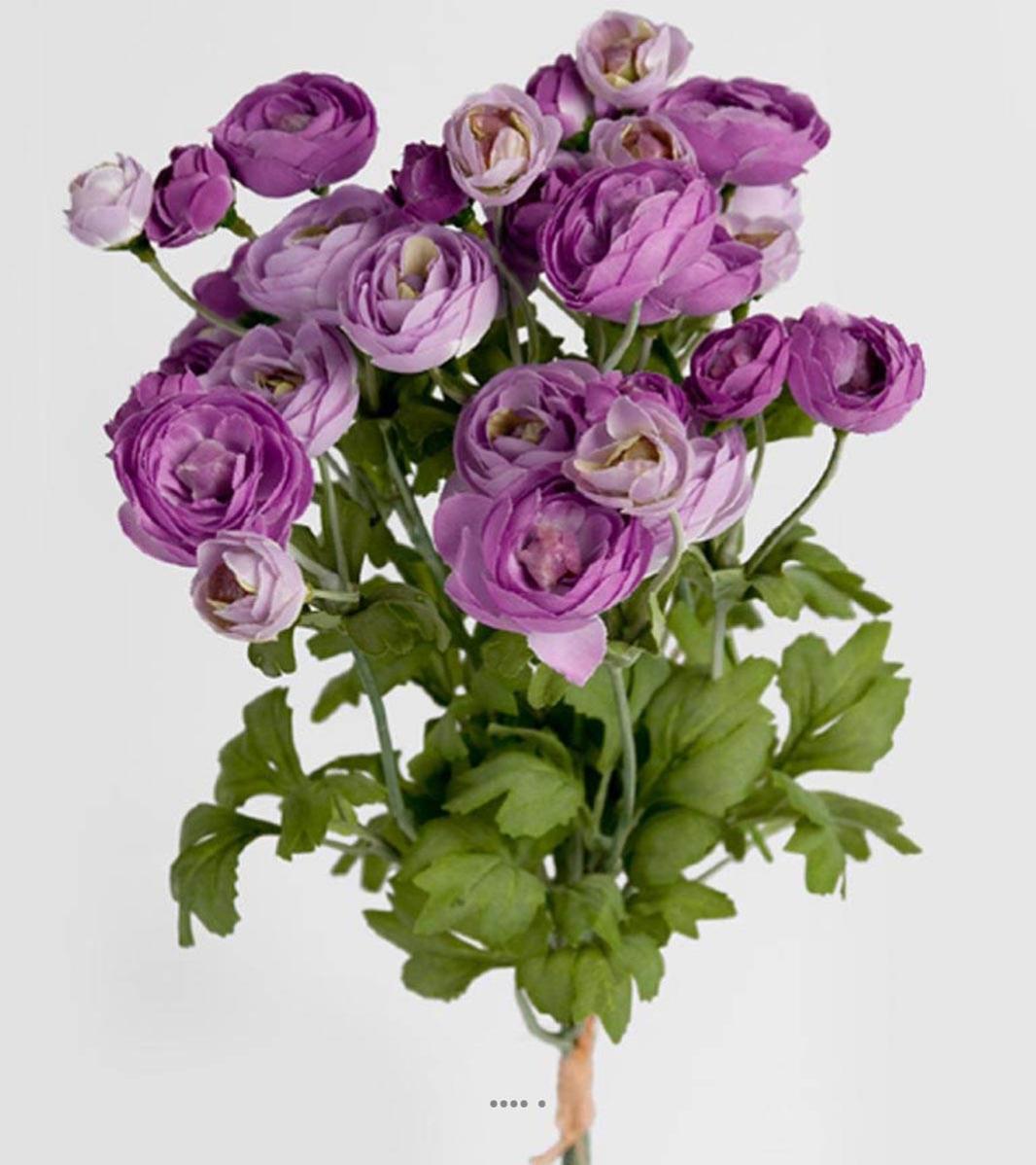 Bouquet de fleurs factices Renoncule H 44 cm très dense D20cm Lavande ...