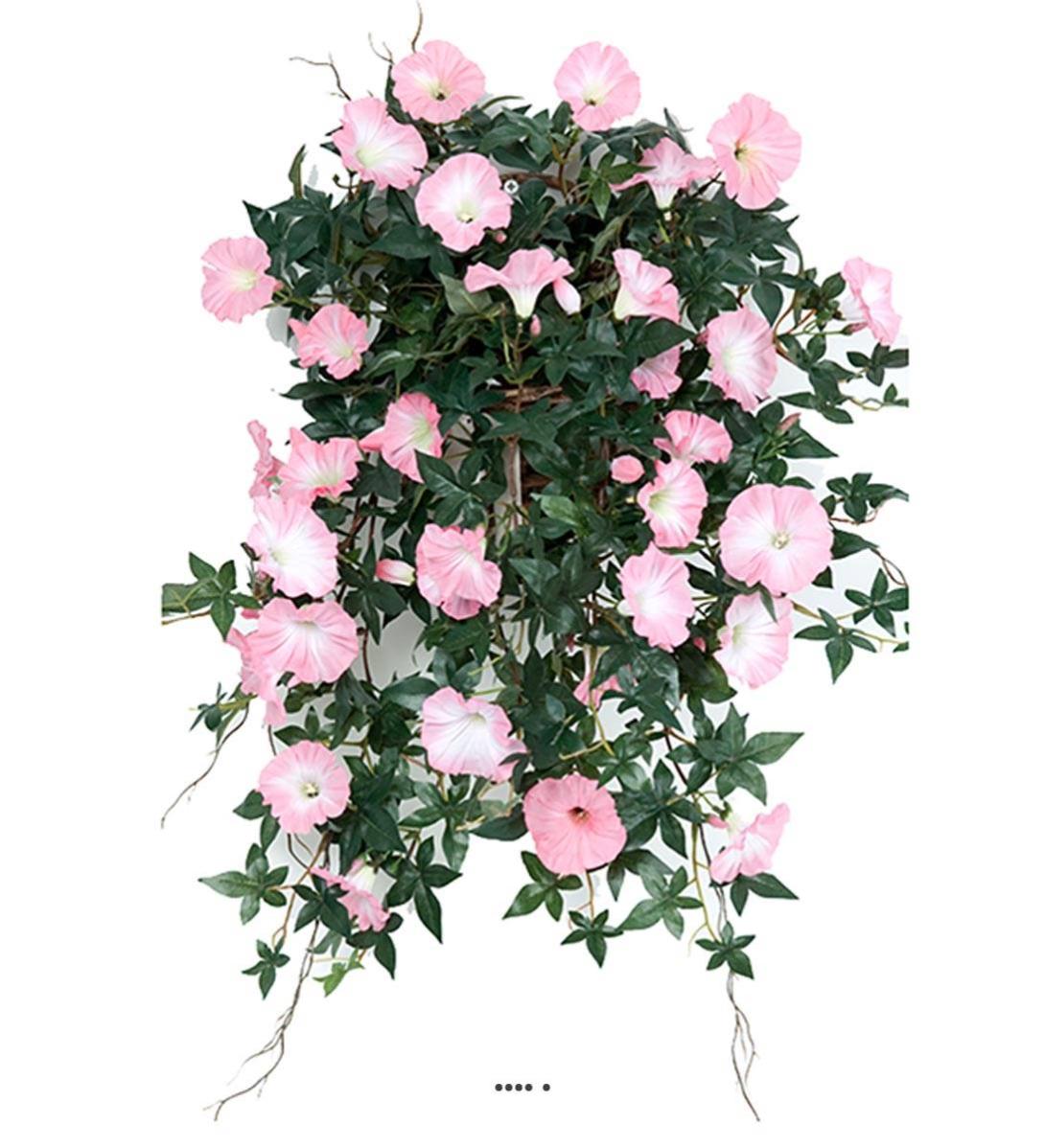 Ipomée liseron factice retombante en pot H60cm fleurs Rose fushia ...