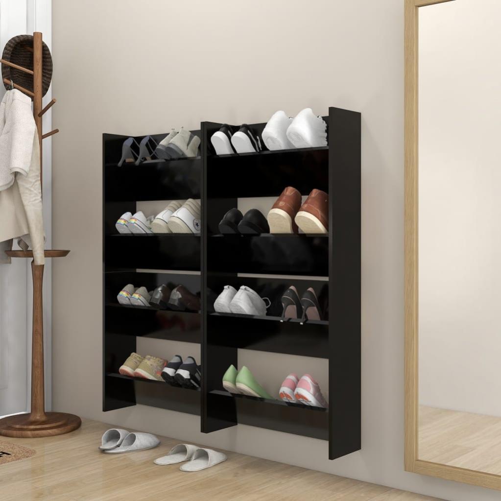 VidaXL Scarpiere a Muro 4 pz Nero 60x18x60 cm in Truciolato | Leroy Merlin