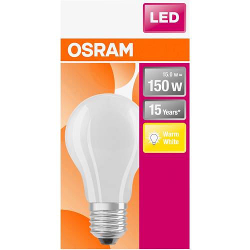 OSRAM Lámpara LED - E27 - blanco cálido - 2700 K - 16 W - 150W ...