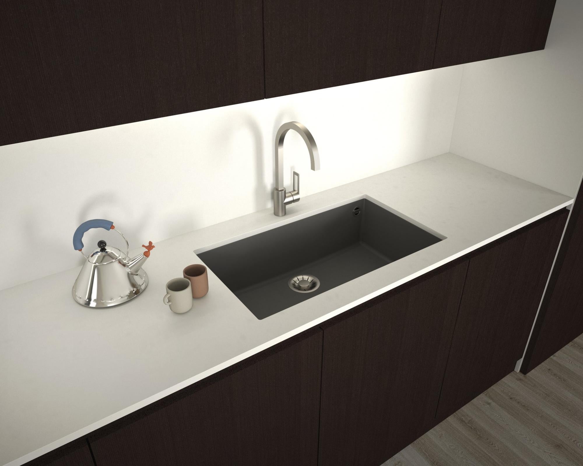 Lavello In Composito Serie Unicum 79x50 Cm Incasso Sottotop Vasca Unica ...