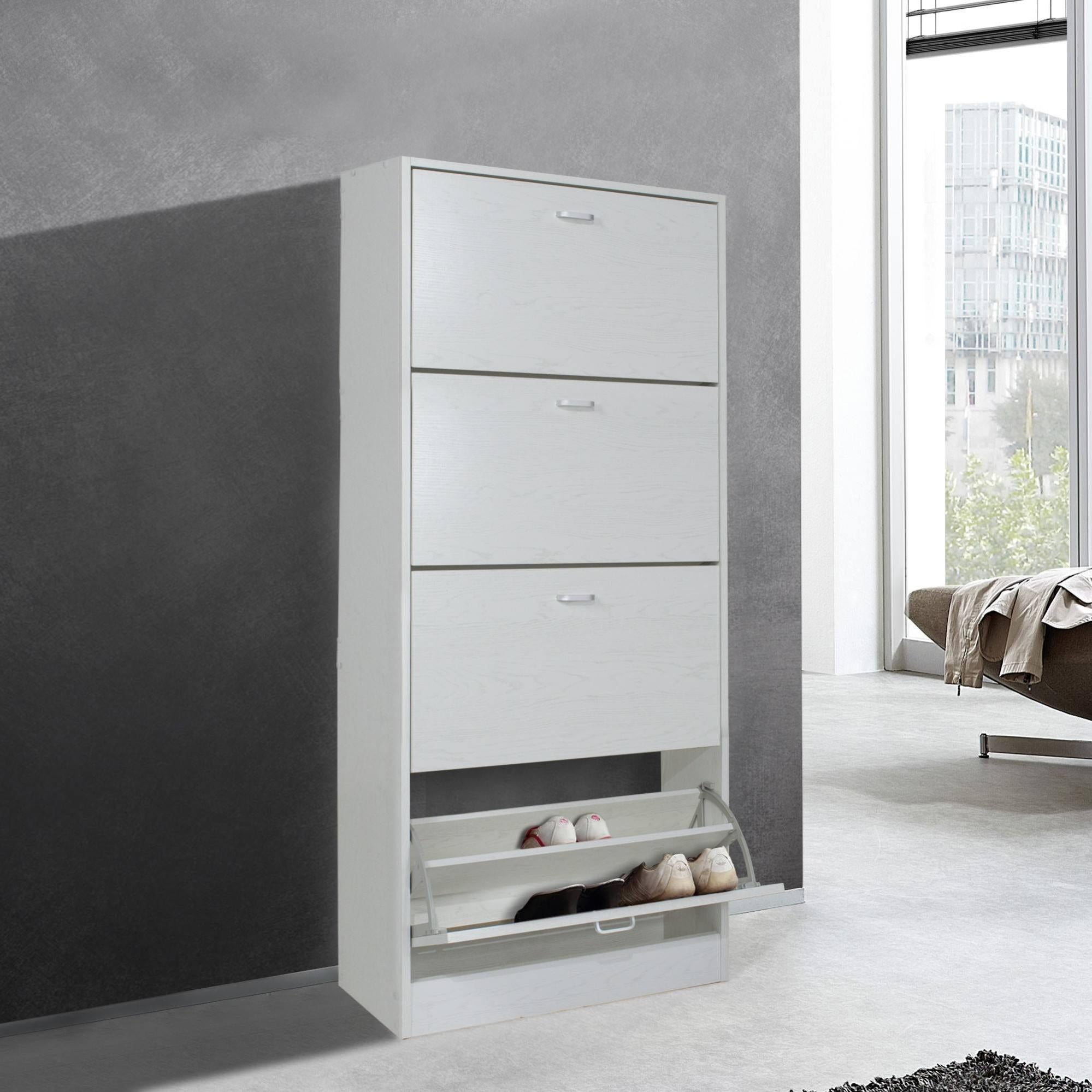 Scarpiera lineare a quattro ante a ribalta, Made in Italy, colore ...
