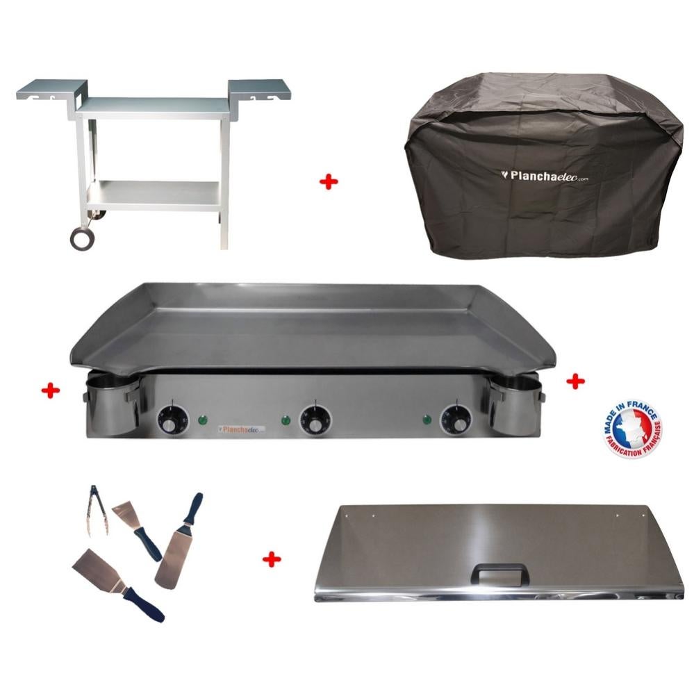 Pack plancha électrique PLANCHAELEC LUX 830 INOX - CHARIOT ODEON 830 ...