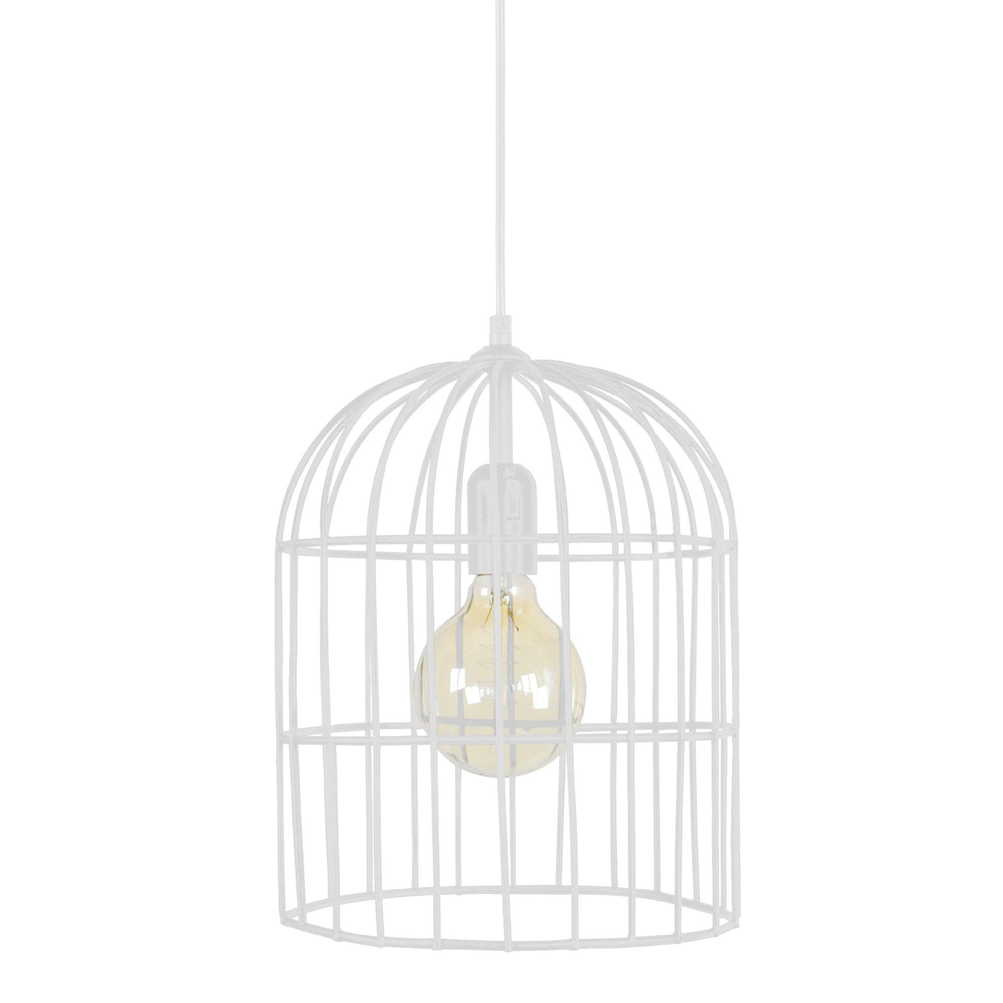 Suspensión TOSEL CAGE metal linterna blanco, Blanca Pantalla de lámpara ...