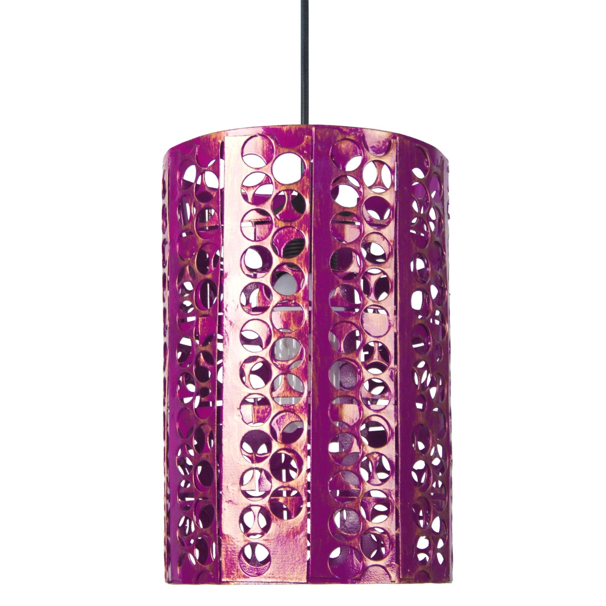 ZEN - Suspension cylindrique métal violet et doré | Leroy Merlin