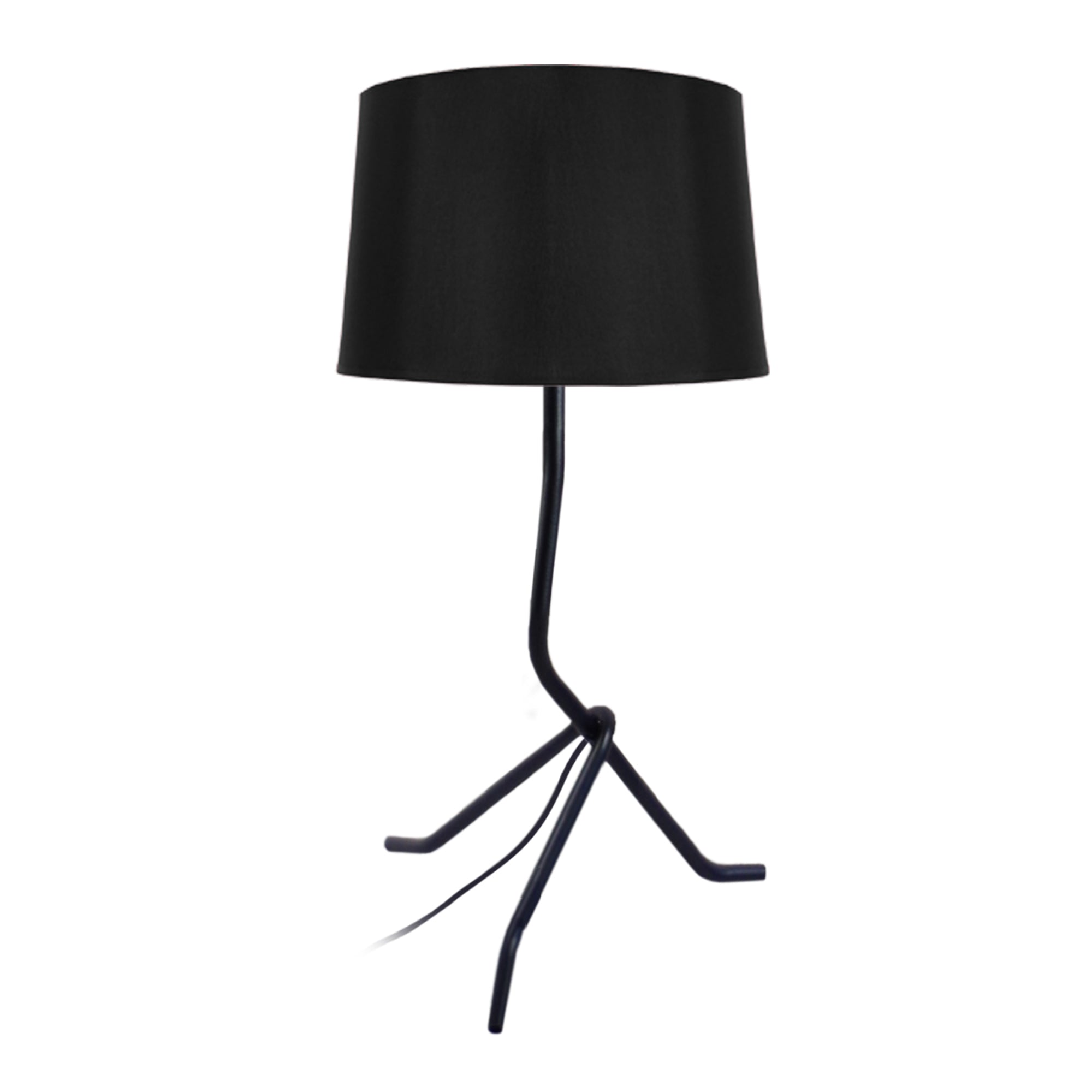 Lampe de chevet TOSEL PIED POPULET tissu noir D 25 x H 48 cm | Leroy Merlin