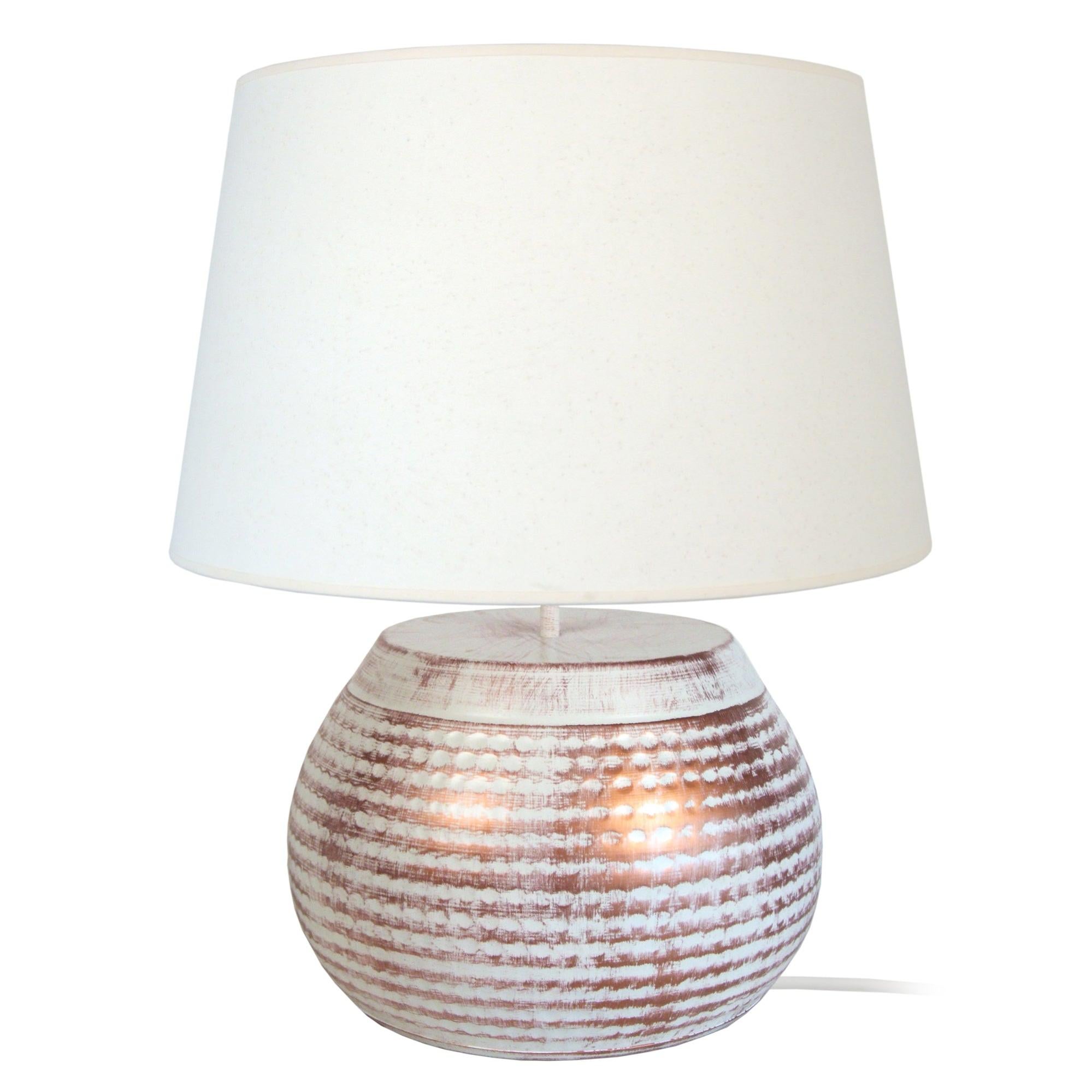 Lámpara de salón TOSEL MUMBAI tela globo Oro blanco D50 x H60 cm ...
