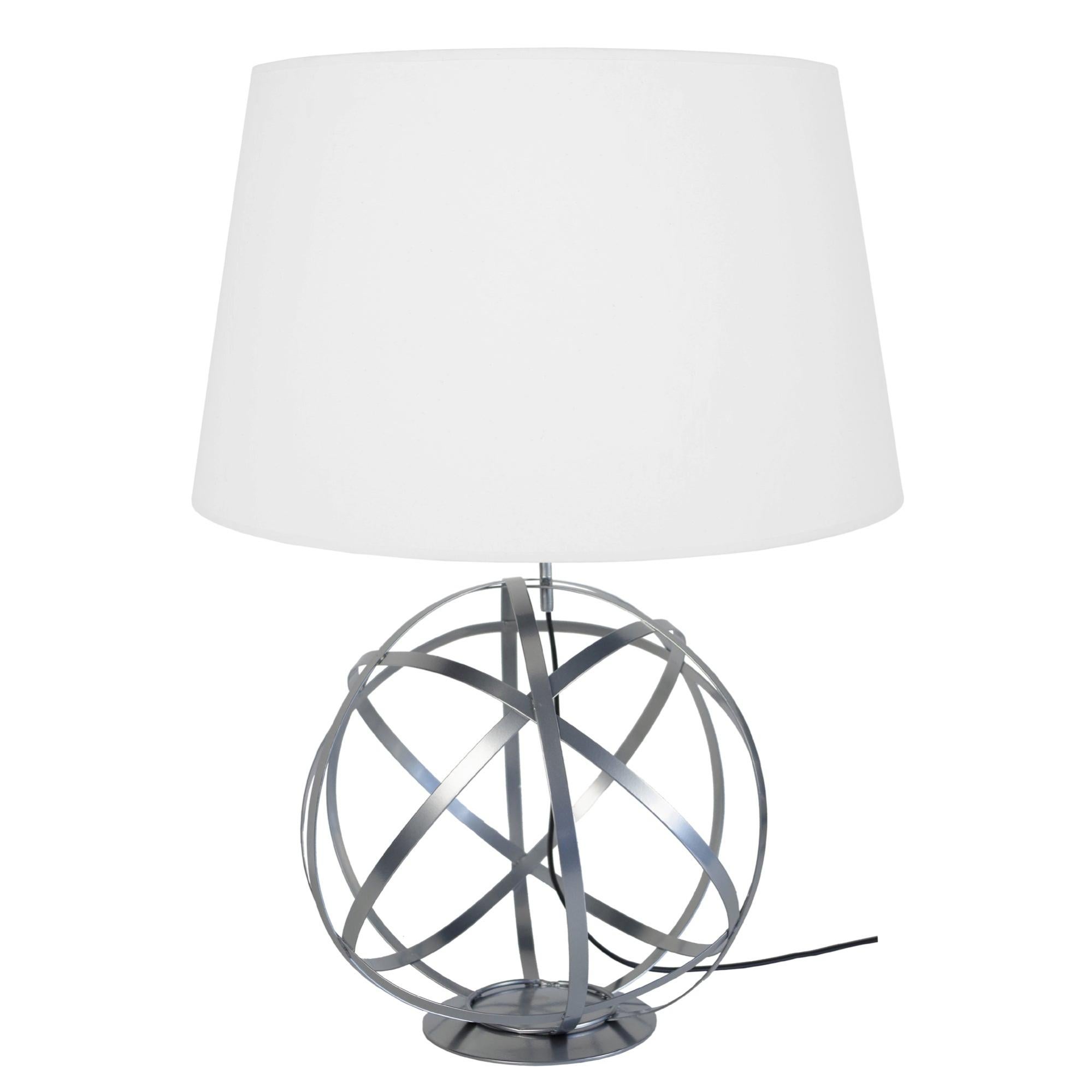 Lámpara de salón TOSEL GLOBE JUNON tela globo aluminio D50 x H65 cm ...