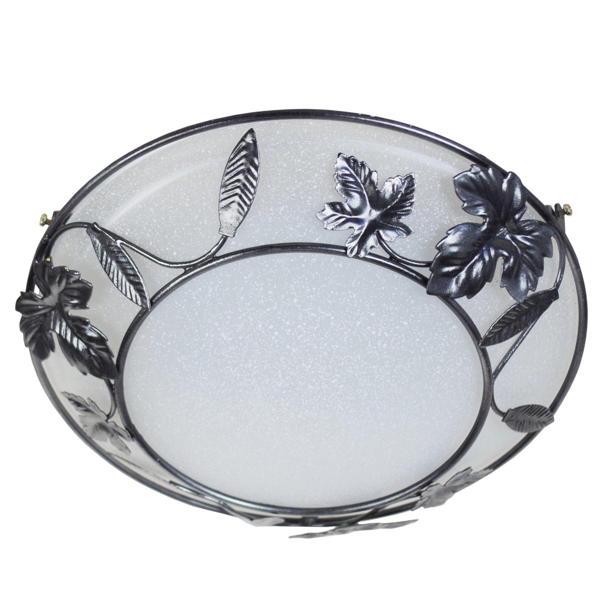 Lámpara de techo TOSEL LAURISILVA vidrio redondo antracita Pantalla de ...