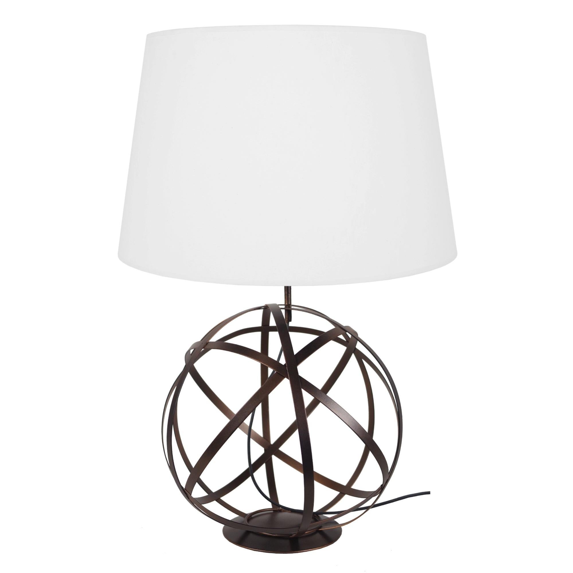 Lámpara de salón TOSEL GLOBE JUNON tela globo bronce D50 x H65 cm ...