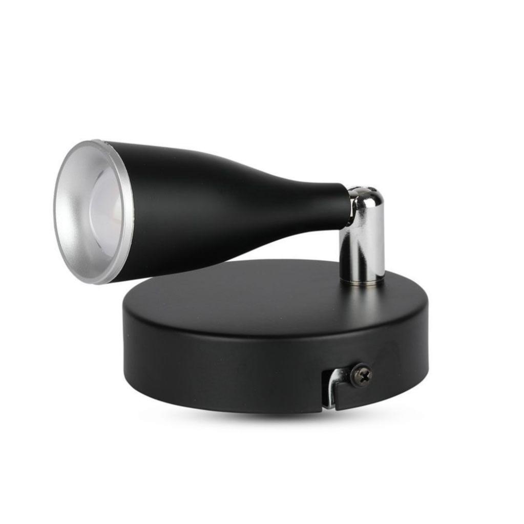 Spot Mural LED 4.5W Ã TÃªte Inclinable Couleur Noire 3000K IP20 | Leroy ...