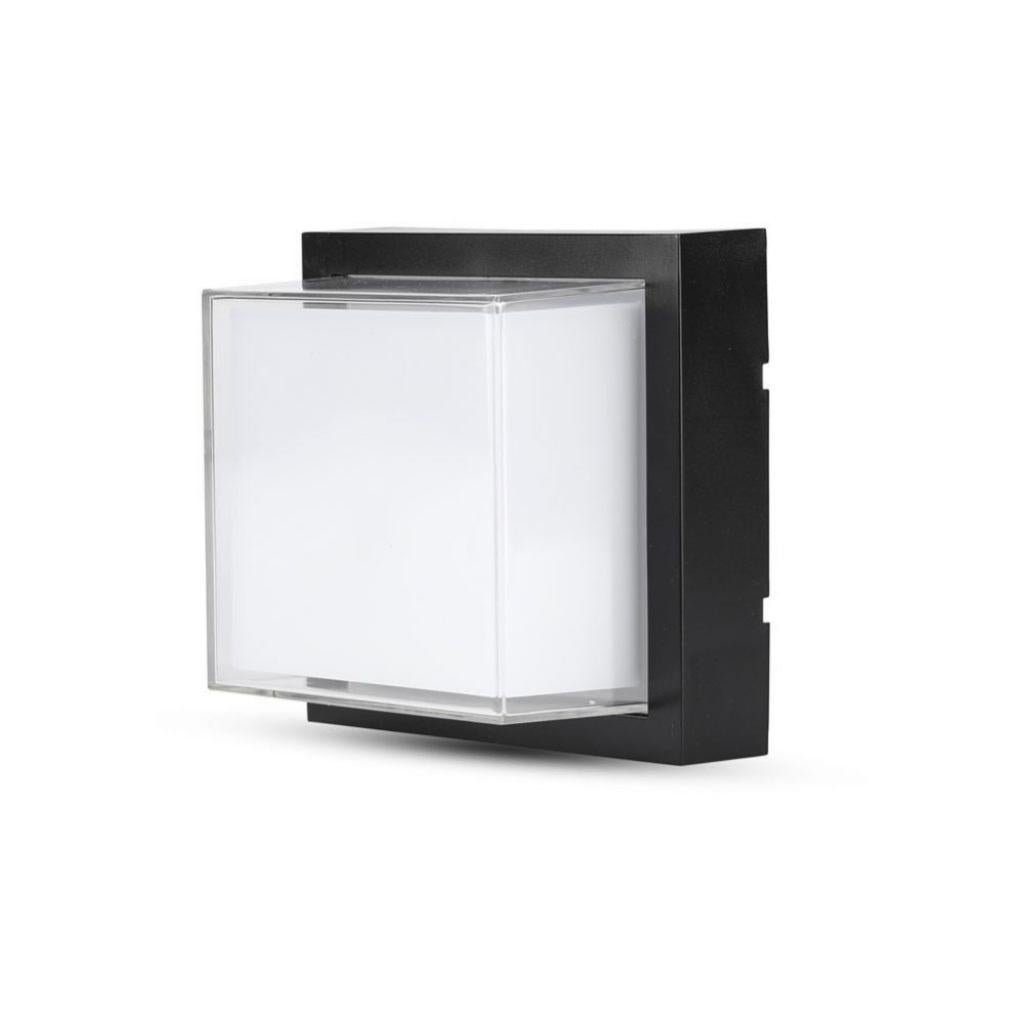 Lampada LED da Muro Quadrata con Diffusore Semicoperto 12W Colore Nero ...