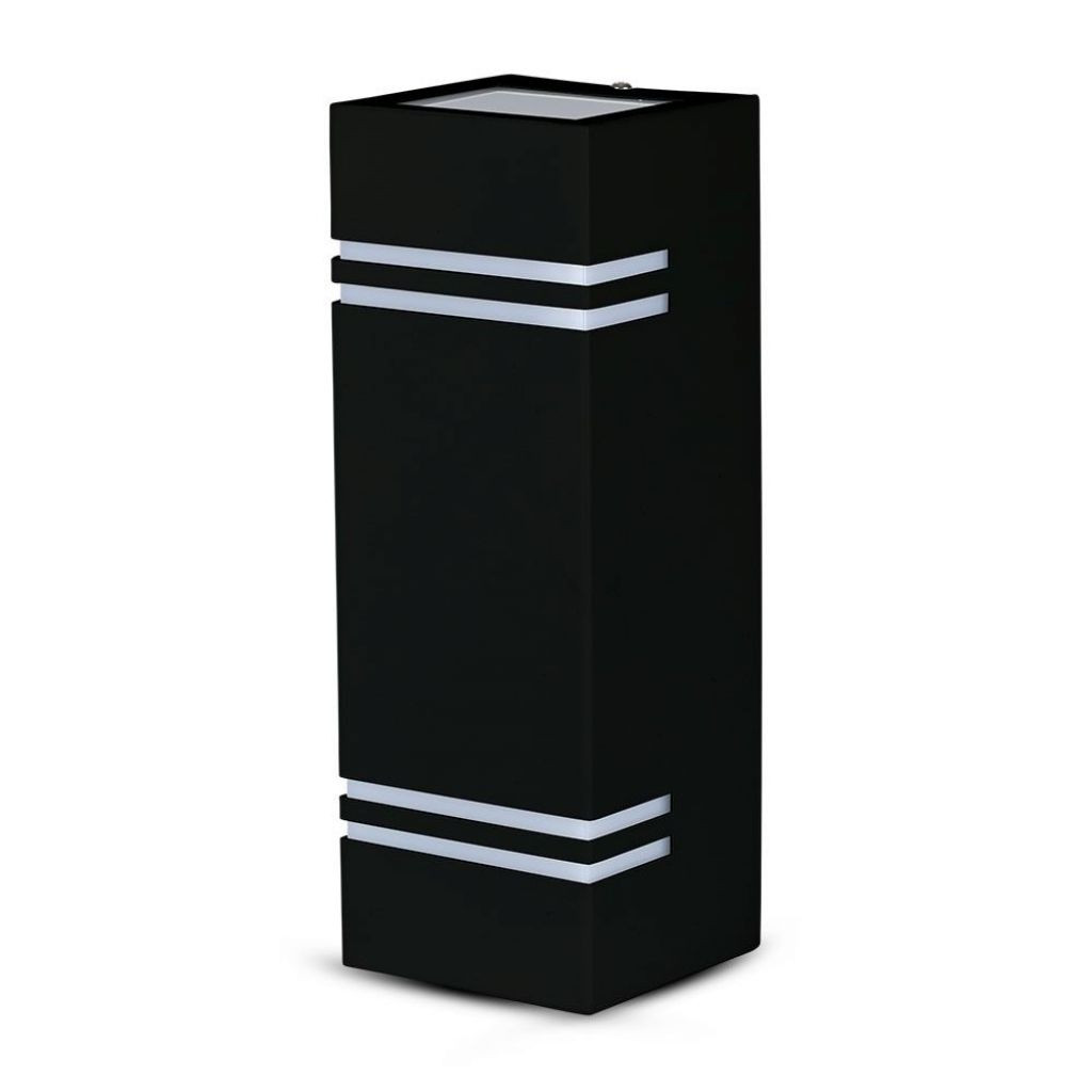Wall Sleek Fitting GU10 Steel Body Square Black 2 Way IP44 | Leroy Merlin