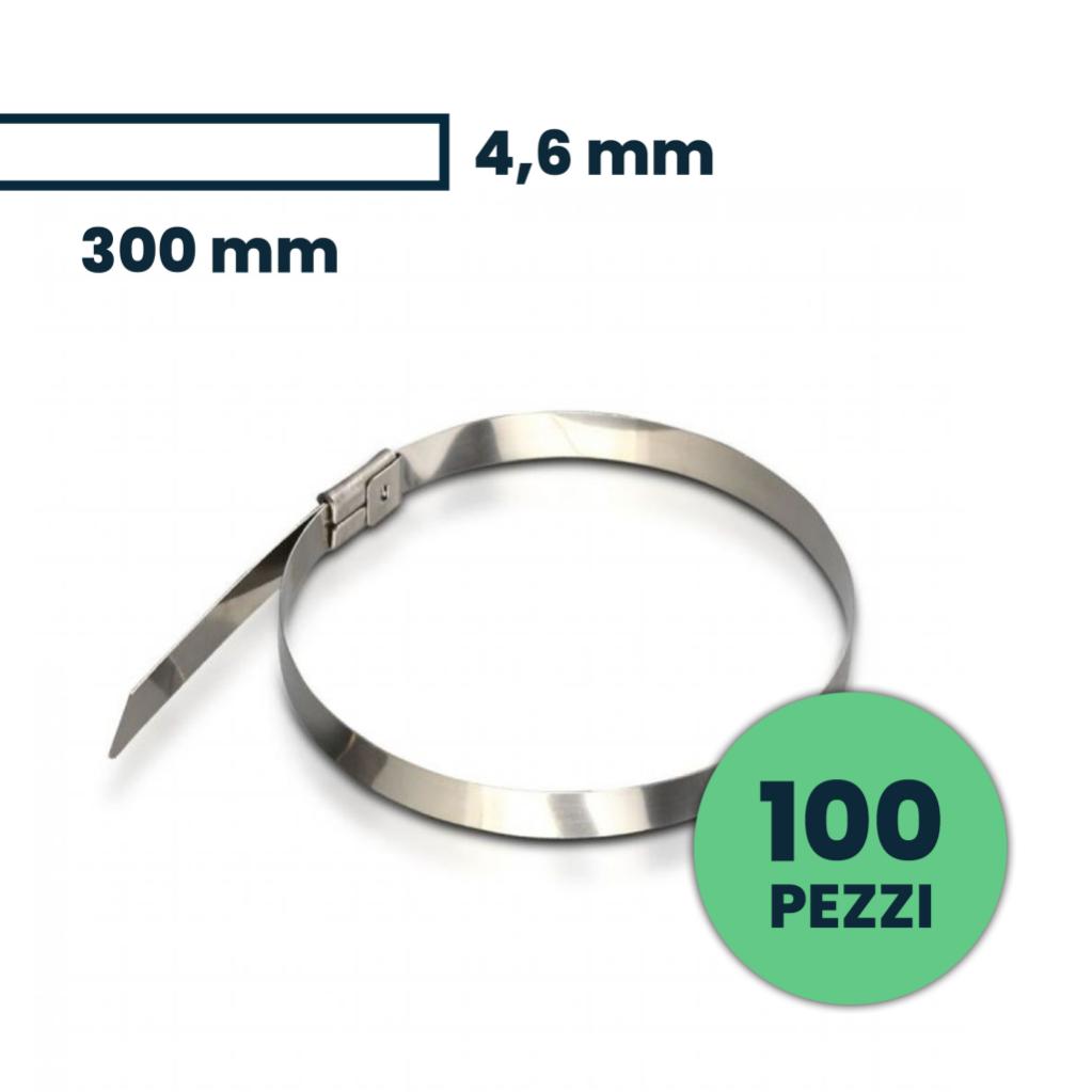 Fascetta per Cavi in Acciaio Inossidabile 4,6*300mm (Confezione 100 ...