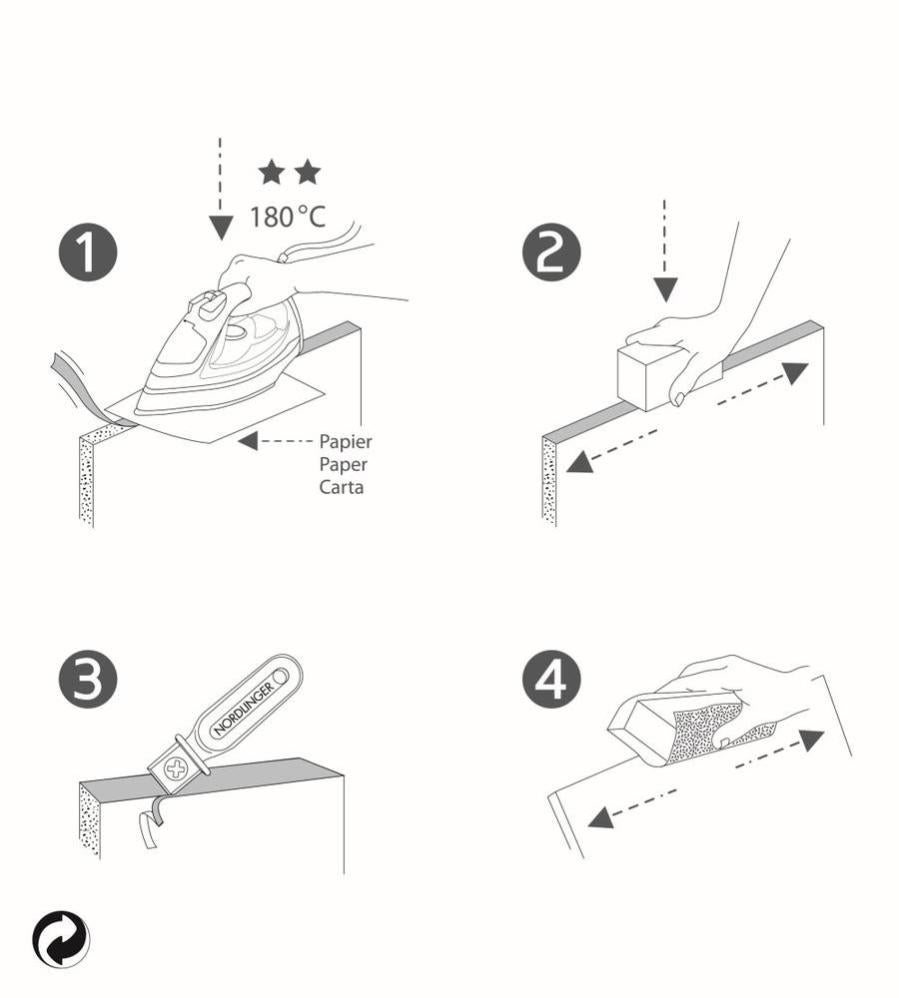 Polyrey Borda Laminato Bianco Courchevel - 23 mm x 25 ml Decor B069 ...