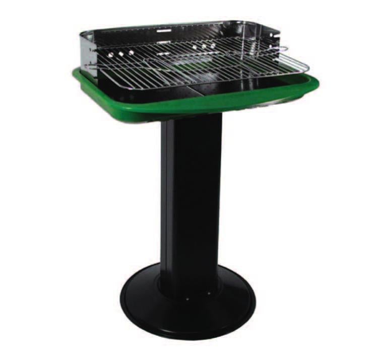 Barbecue rettangolare con piede centrale florida - bracere cm.60x40 ...