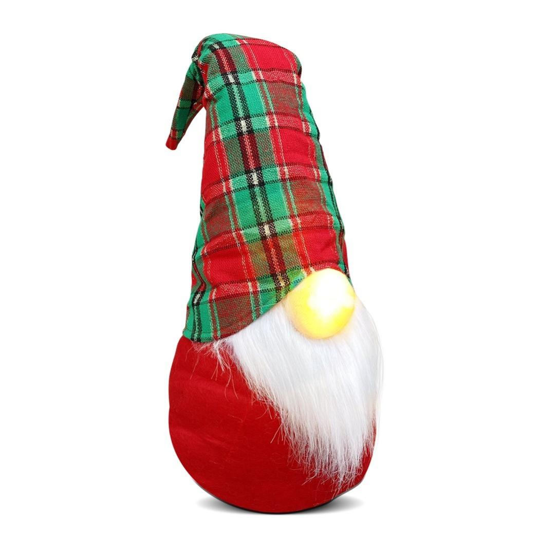 Robe écossaise de gnome de Noel et décoration de barbe lumière ...
