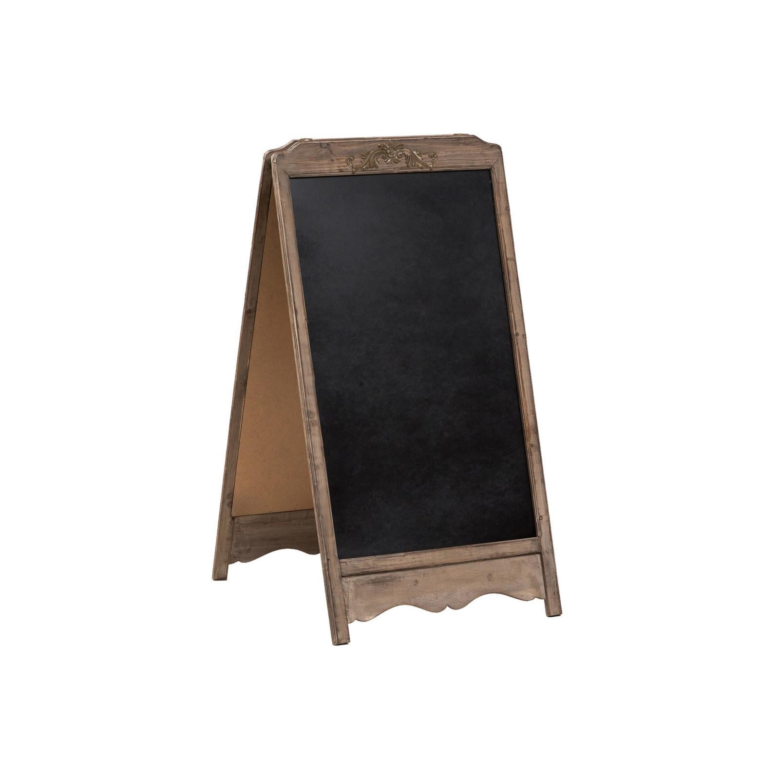 Tableau au sol double-face avec cadre en bois finition vieillie L60 x ...