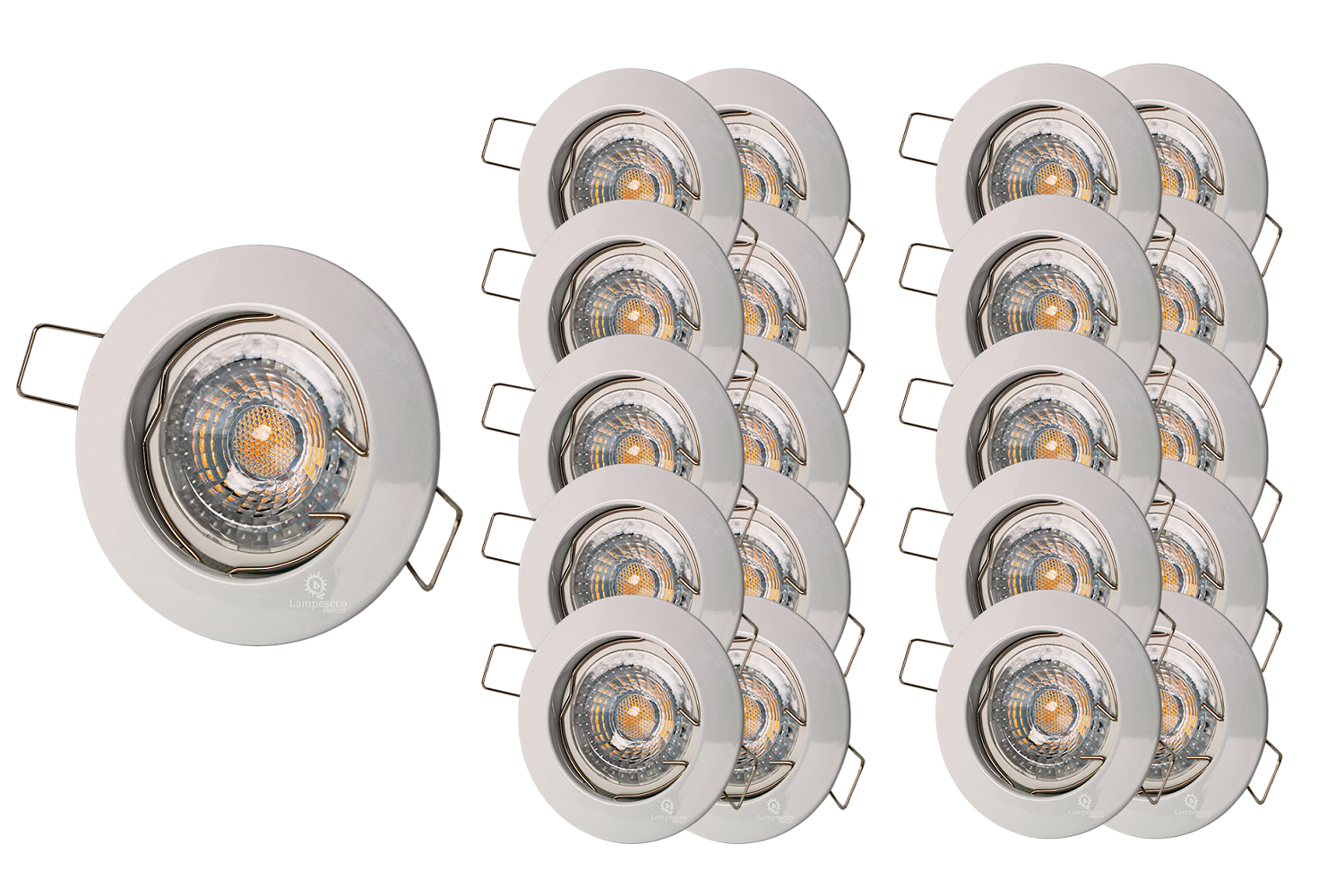 Lot De 20 Spot Encastrable Fixe Led Blanc 230v Blanc Neutre Angle 38