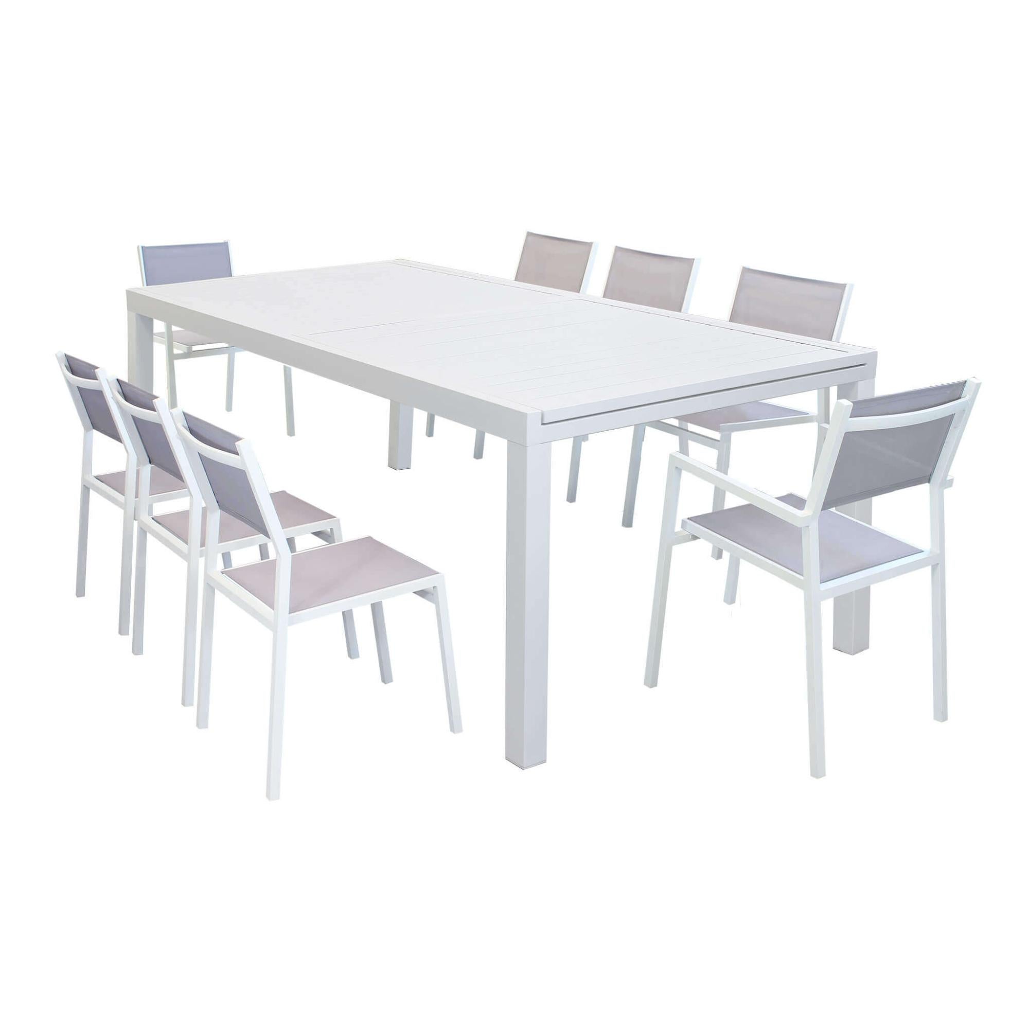 DEXTER Set tavolo 200/300x100 struttura e piano in alluminio compreso ...