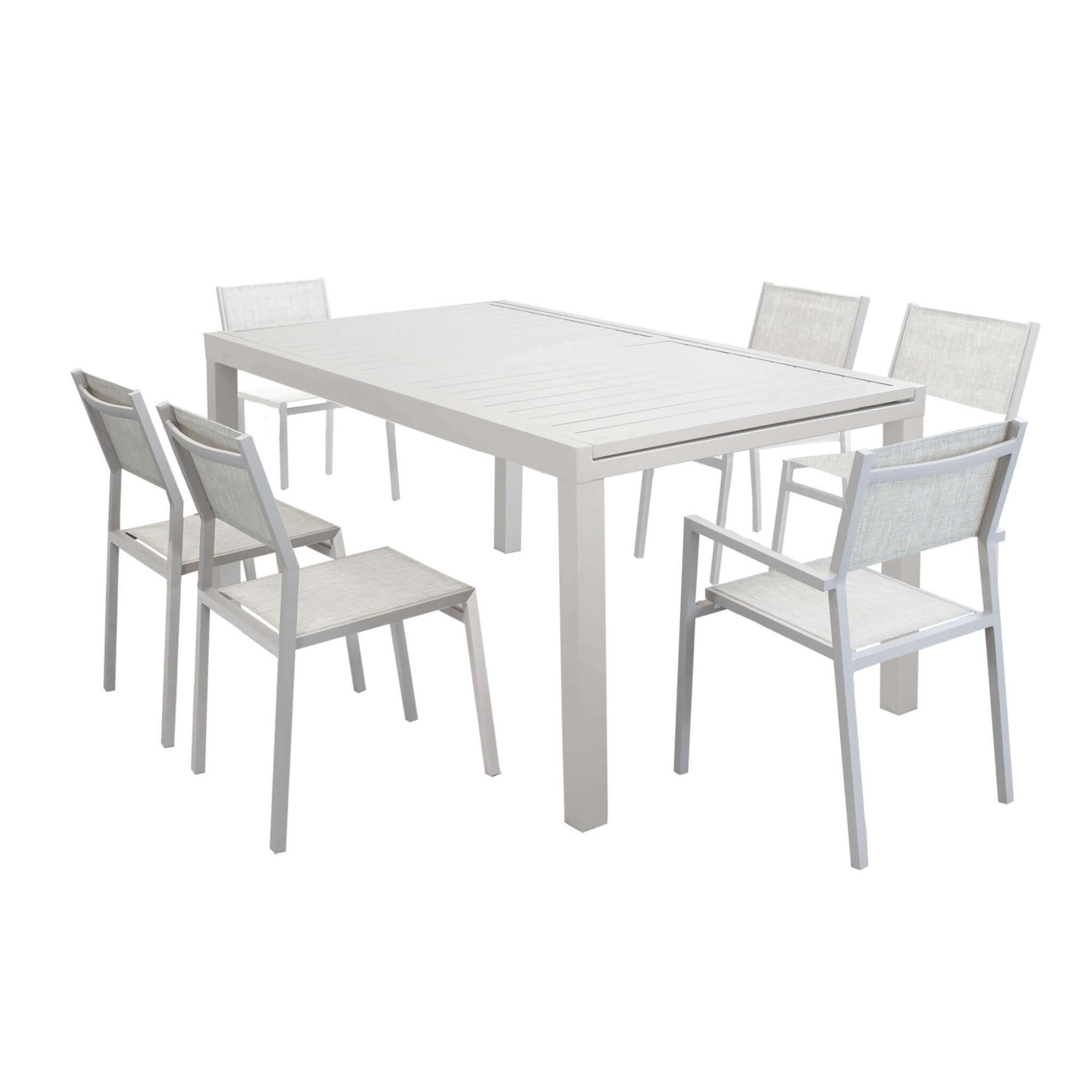 DEXTER Set tavolo 160/240x90 struttura e piano in alluminio compreso di ...