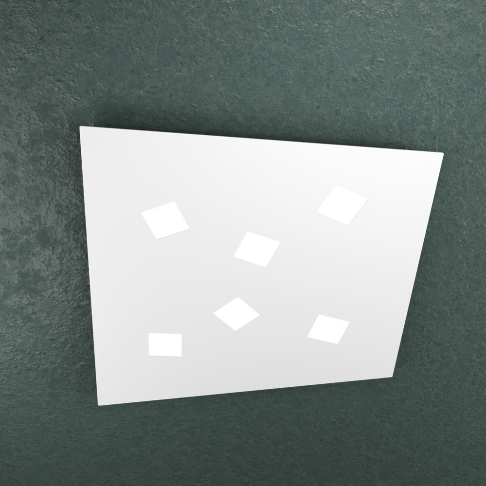 Plafoniera moderna top light note 1140 6 gx53 led metallo lampada ...