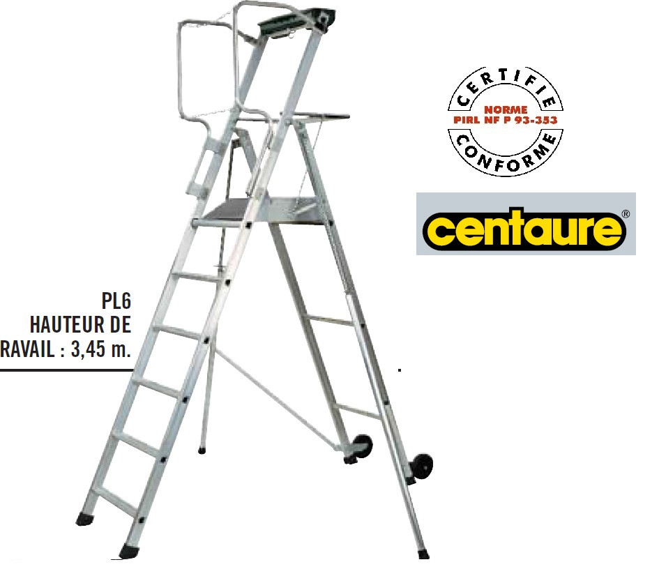 Plateforme Individuelle Roulante à haut. Fixe avec étayages h:3m45 PL6 ...