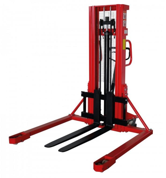 Gerbeur manuel fourches réglables avec longerons encadrants en OPTION ...