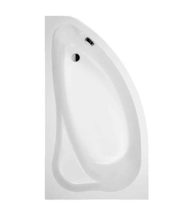 Baignoire asymétrique version gauche 140x90 cm 90 L Blanc FIRST LINE Leda | Leroy Merlin