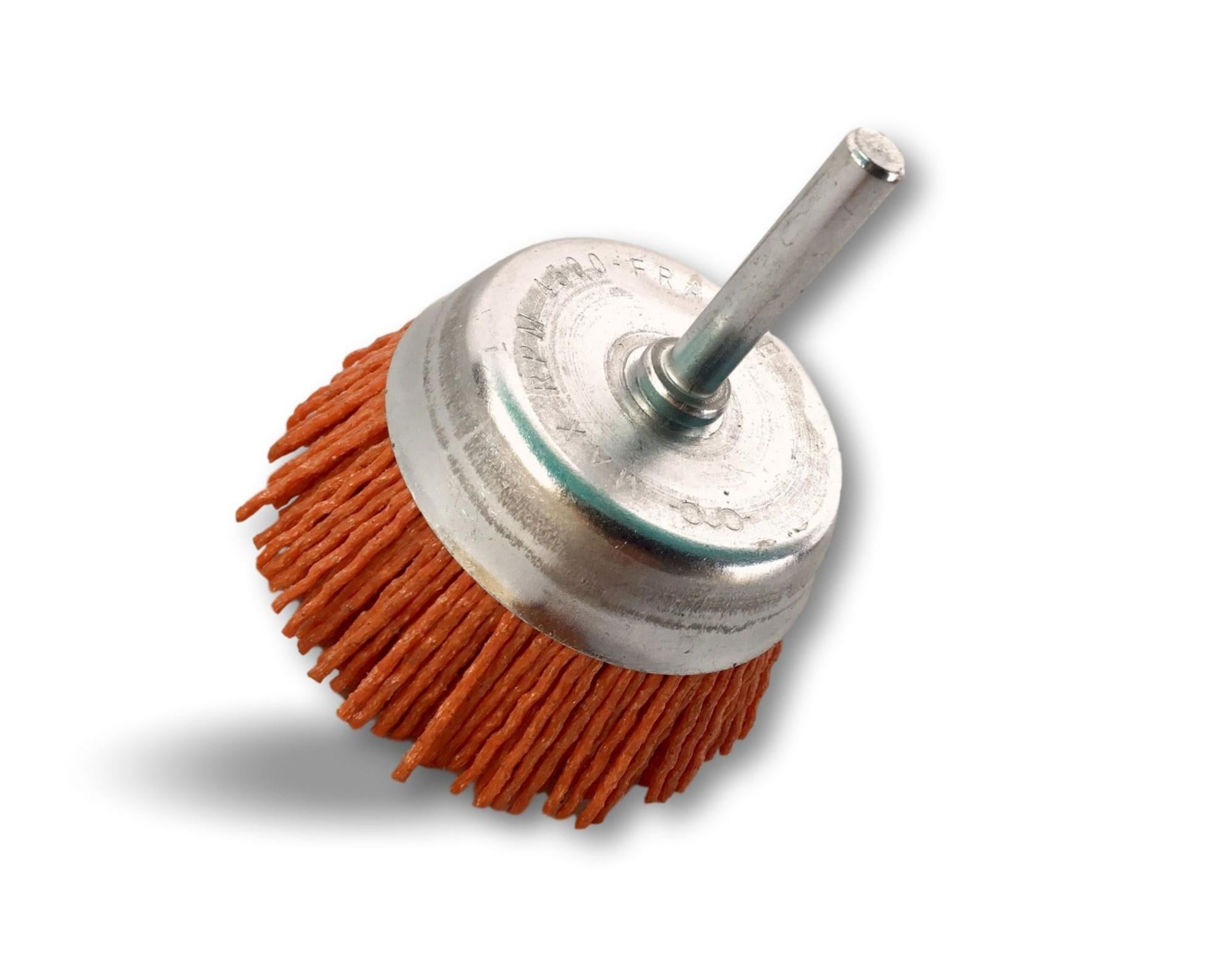 Brosse rotative métallique coupe Ø 75 mm | Sur tige Ø 6 mm | Fil nylon ...