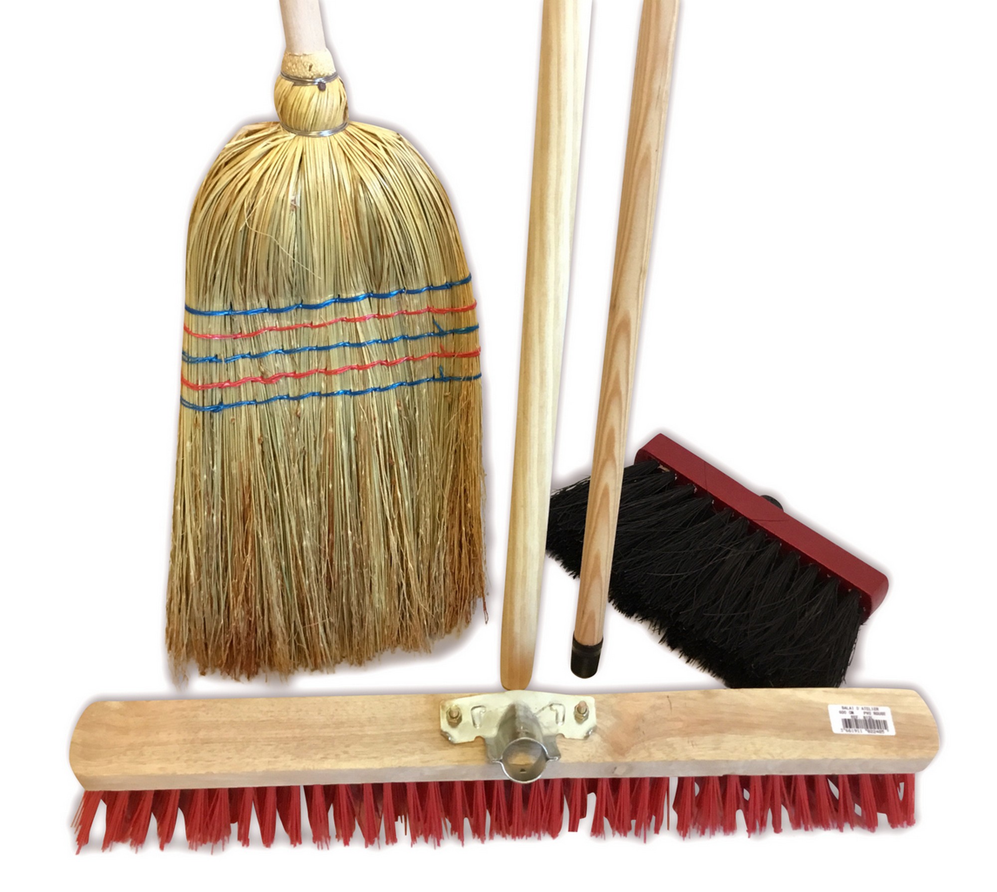 Lot de 3 ensembles de 3 balais de rue | Paille de riz 35 cm ...