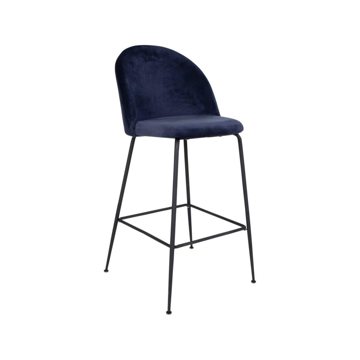 Tabouret de bar nordique en velours pieds ANDREA | Leroy Merlin