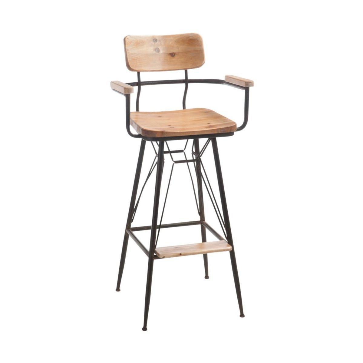 Tabouret bar métal bistrot avec accoudoirs JAY | Leroy Merlin