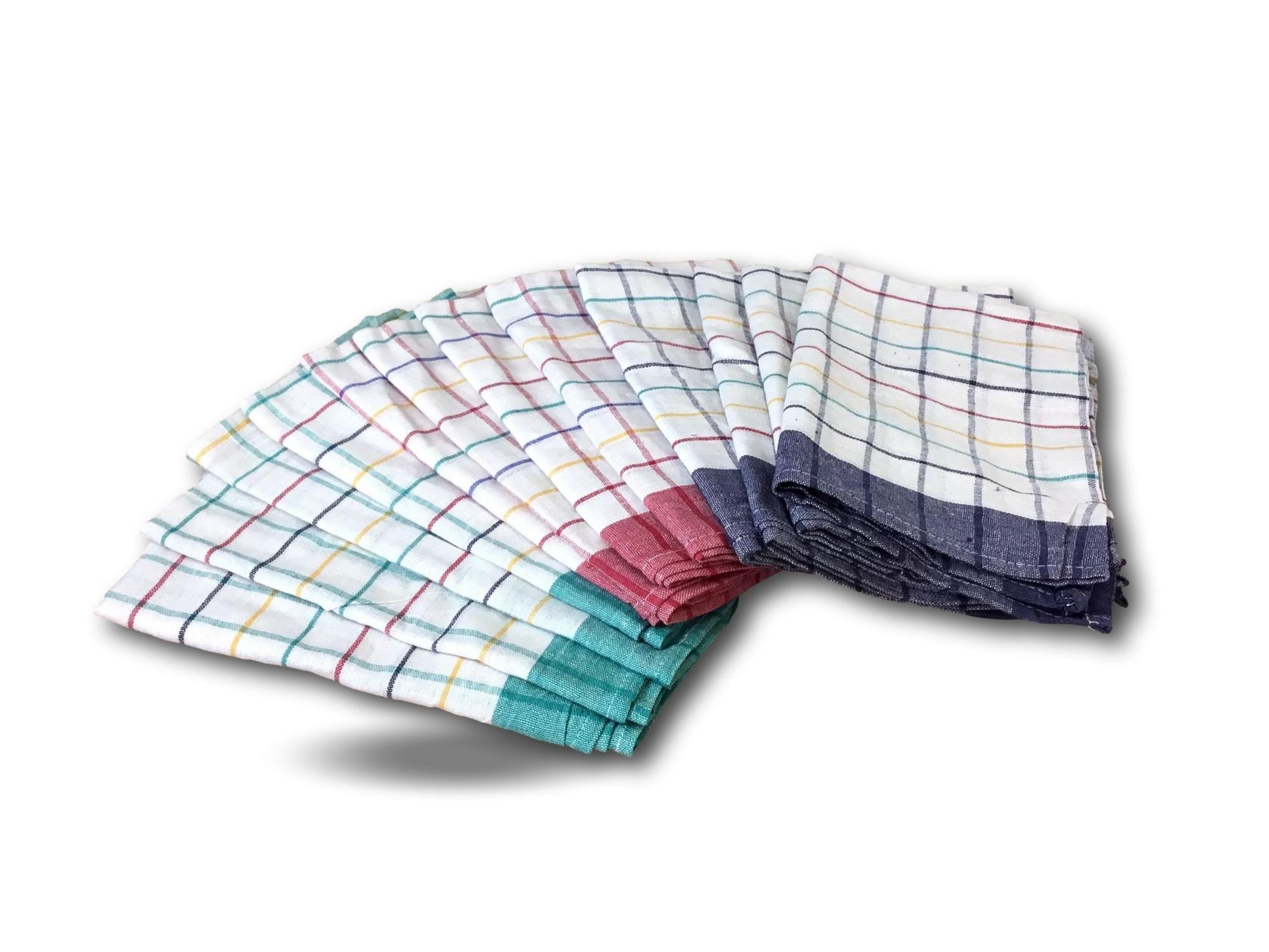Lot de 12 torchons à carreaux | Dimension 50x70 cm | Coton ...