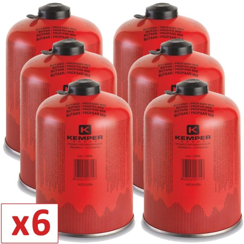 Confezione di 6 cartucce di gas 460g butano propano miscela KEMPER ...