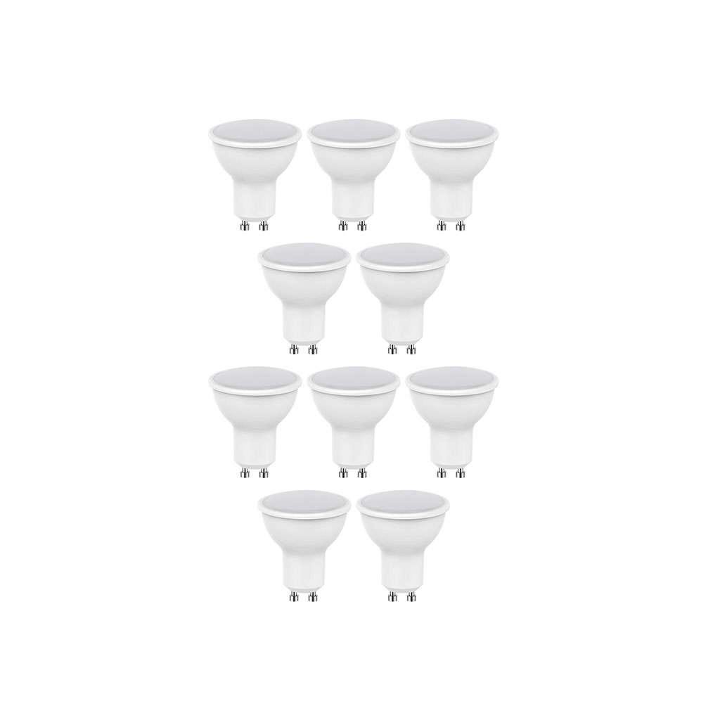 Lot De 10 Spots Led 7w Gu10 Blanc Angle 110° Blanc Neutre 4500k Leroy
