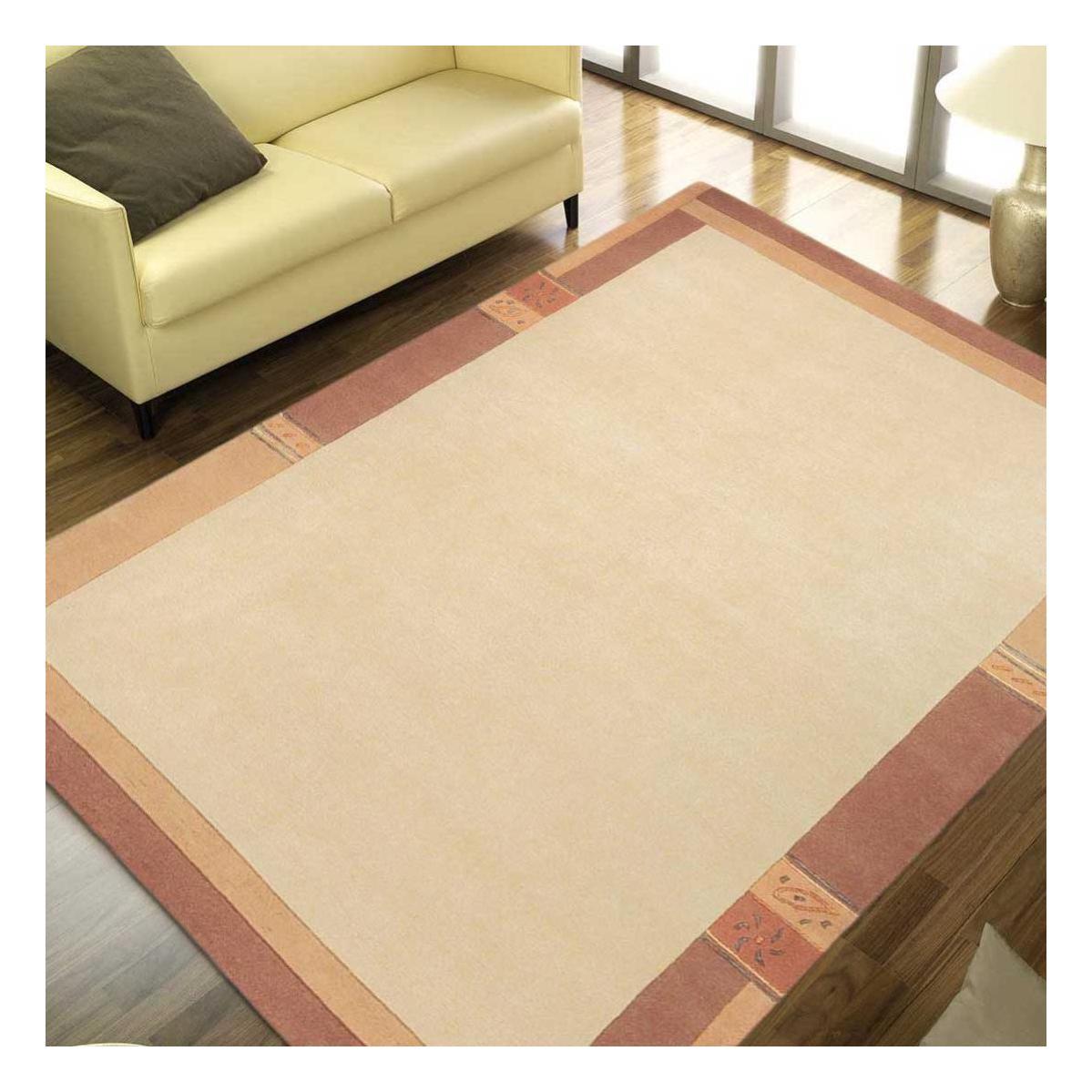Tapis salon Fait main LIMANA Crème 200x300 en laine | Leroy Merlin