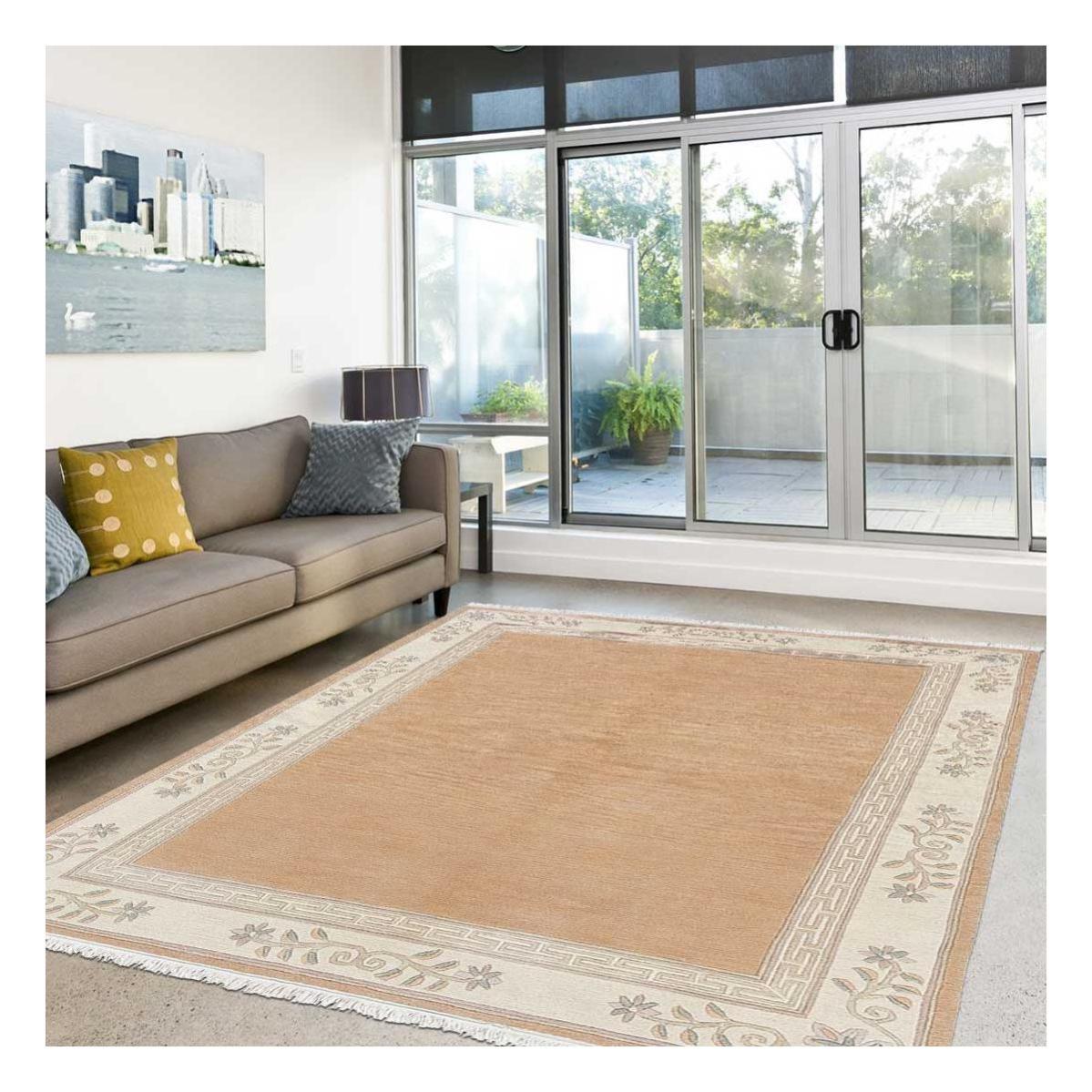 Tapis salon Fait main NAPISSA Orange 200x300 en laine | Leroy Merlin