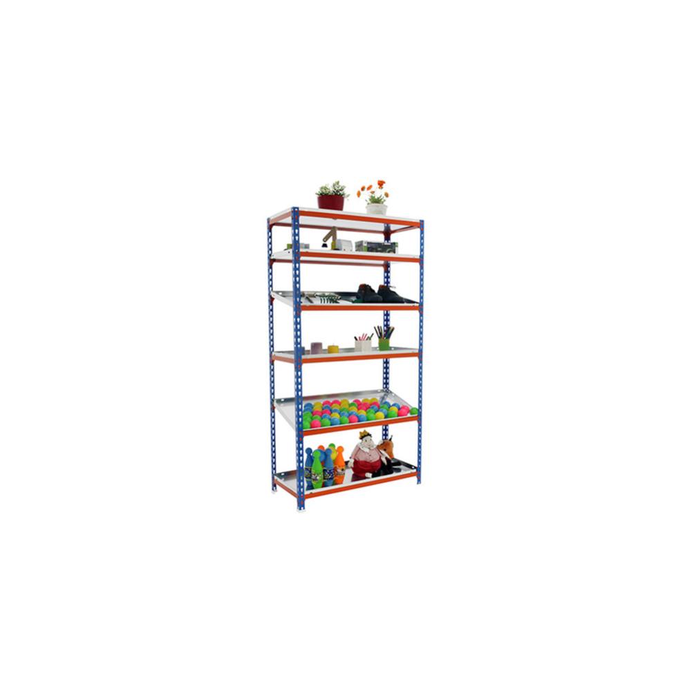 Étagère métallique 6 niveaux - 2500 x 800 x 400 mm - KIT SIMONCLICK MINI - Bleu - Orange ...