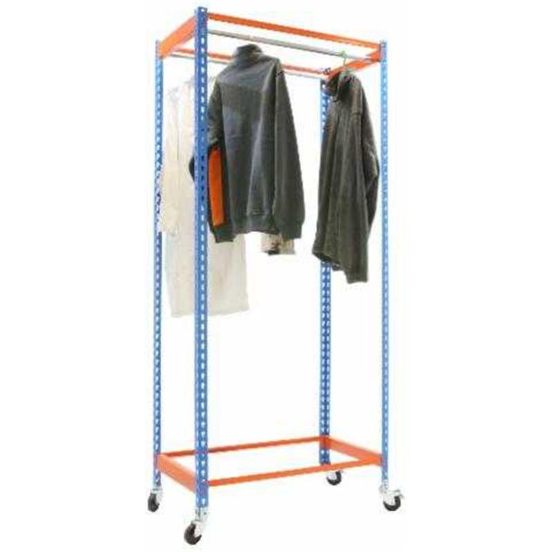 Penderie métallique sur roulettes 2 niveaux - 2500 x 1200 x 500 mm ...