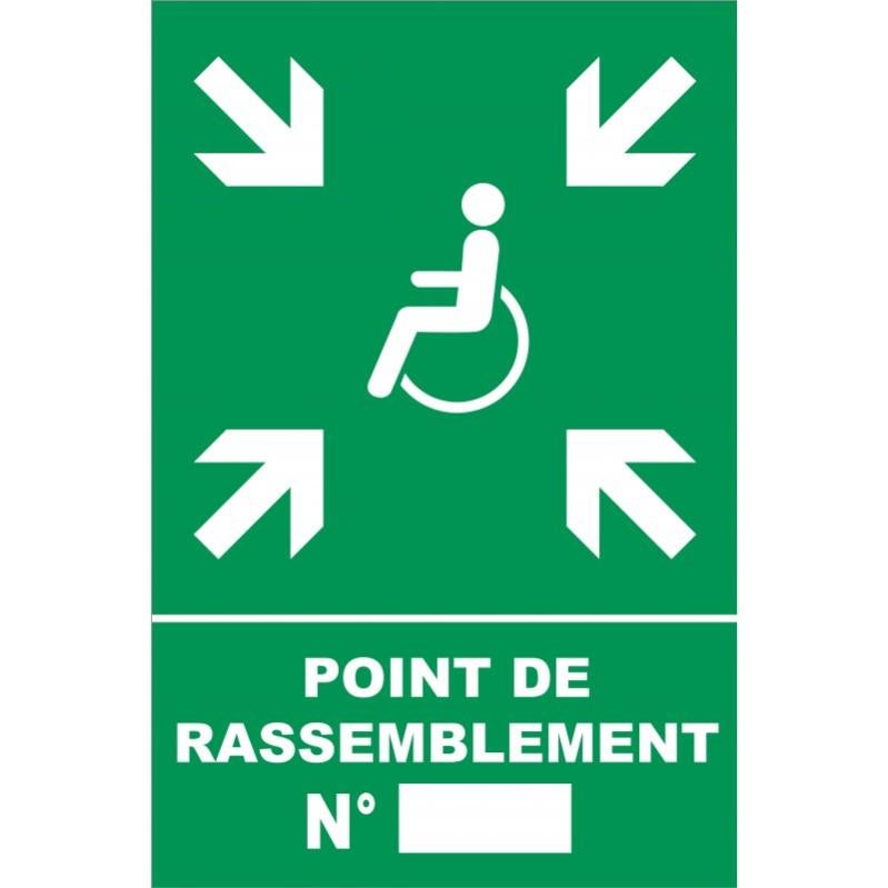 Panneau "Point de rassemblement PMR" Cordia Incendie | Leroy Merlin
